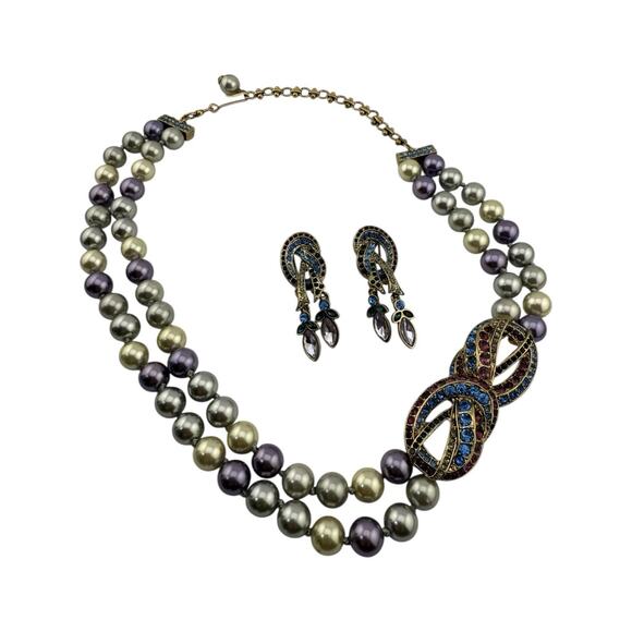 Heidi Daus | Jewelry | Heidi Daus Lilac Faux Pearl Necklace And Earring ...
